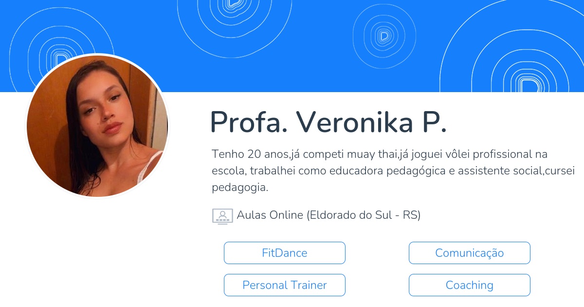 Veronika P. - Tenho 20 anos,já competi muay thai,já... | Profes