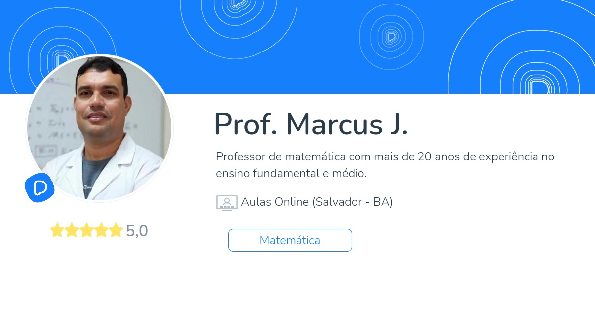 Marcus J. - Professor de matemática com mais de 20... | Profes