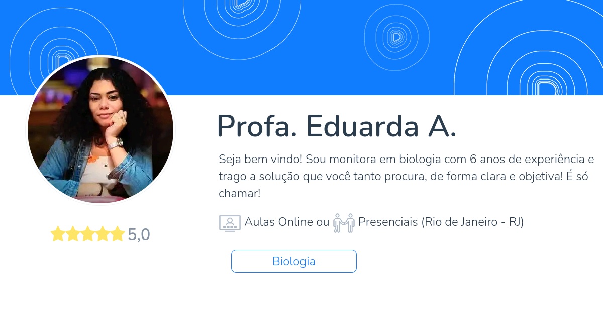 Eduarda A. - Seja bem vindo! Sou monitora em... | Profes