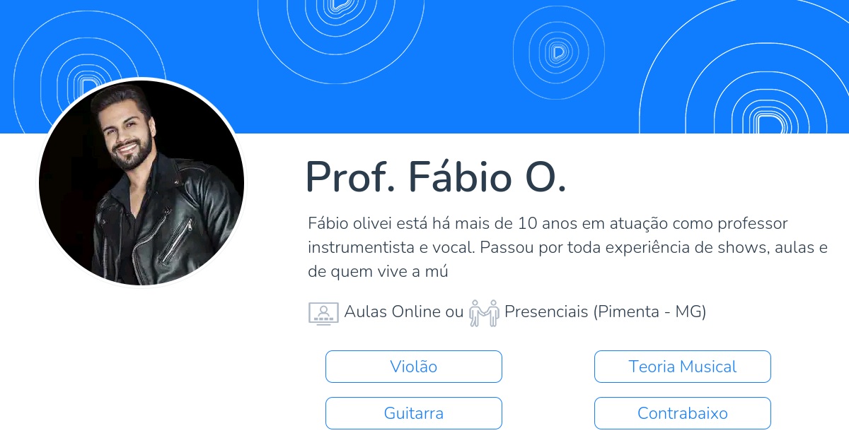 Fábio O. - Fábio olivei está há mais de 10 anos em... | Profes
