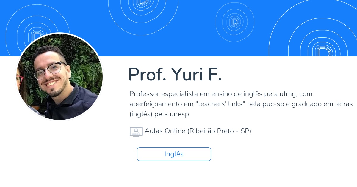 Yuri F. - Professor especialista em ensino de... | Profes